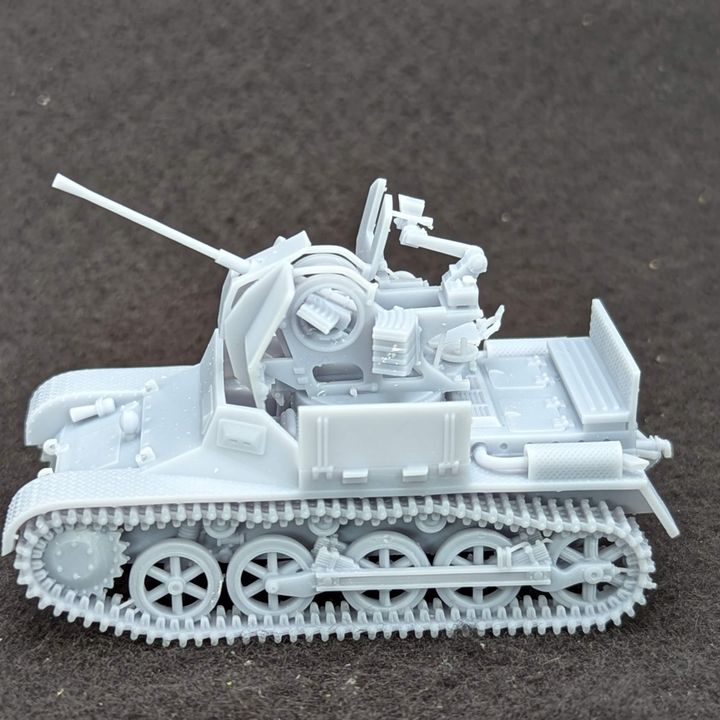3D Printable Flakpanzer I - 2cm Flak 38 (Sf.) auf Panzer I Ausf.A+Gunner (Germany, WW2) by Wargame3d